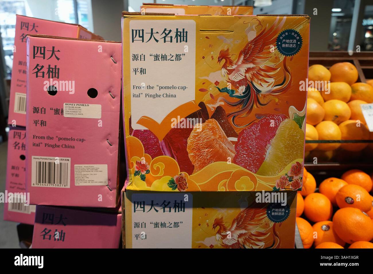 Pomelo citrus fruits imported from Pinghe County, China are sold at 99 ...