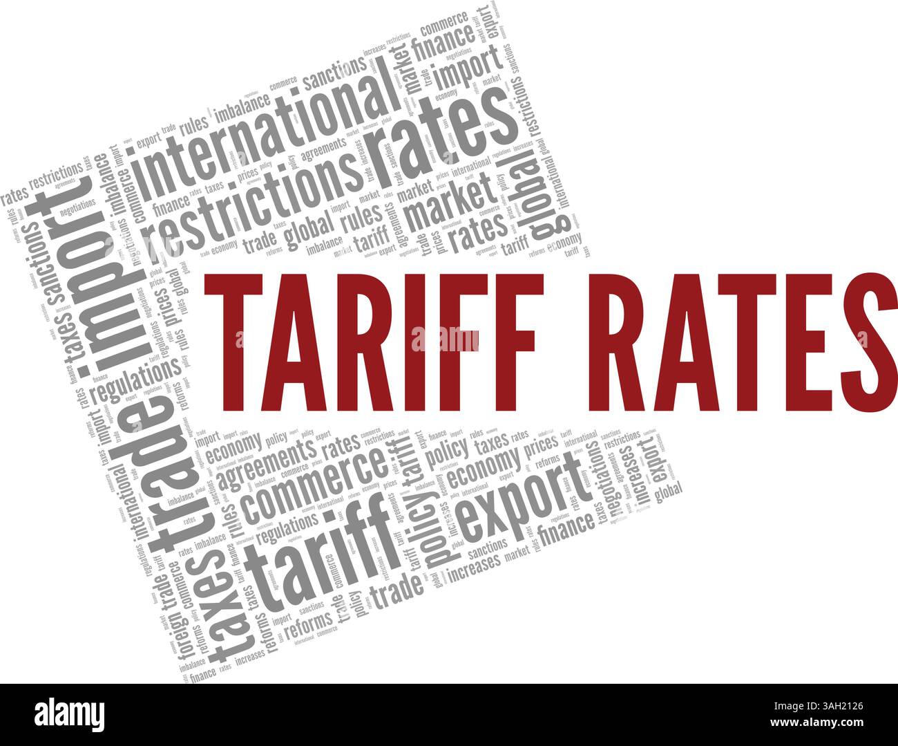 Tariff Rates word cloud conceptual design isolated on white background ...