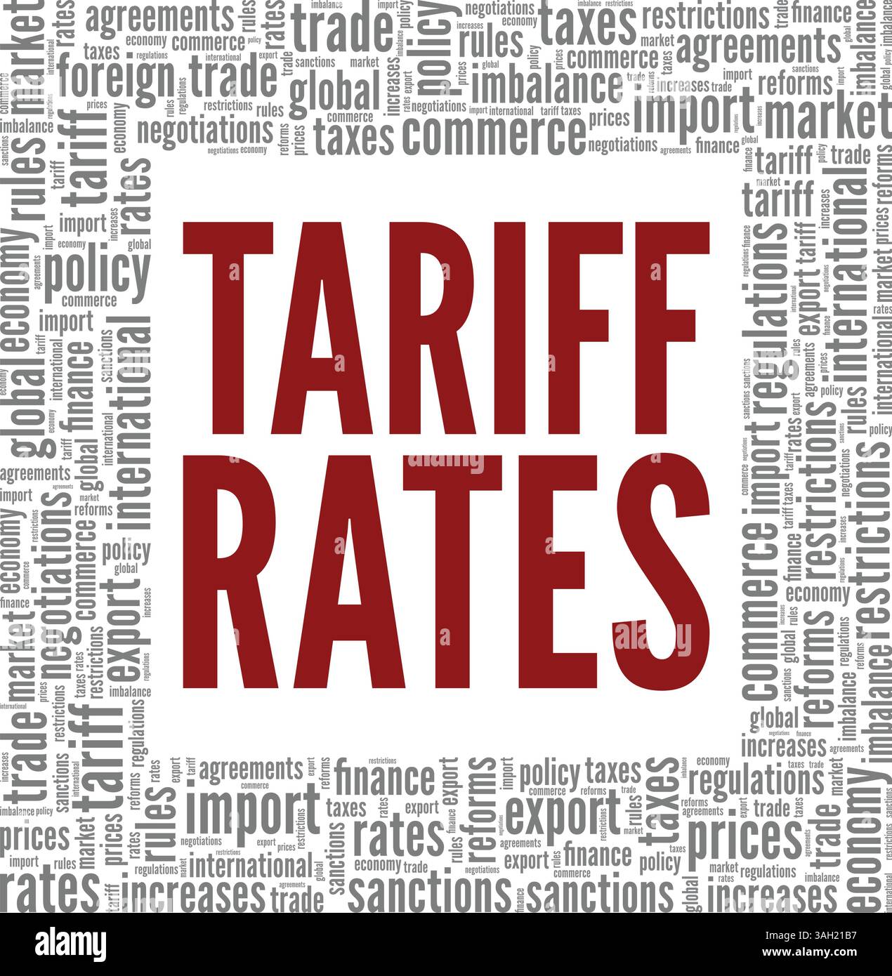 Tariff Rates word cloud conceptual design isolated on white background ...