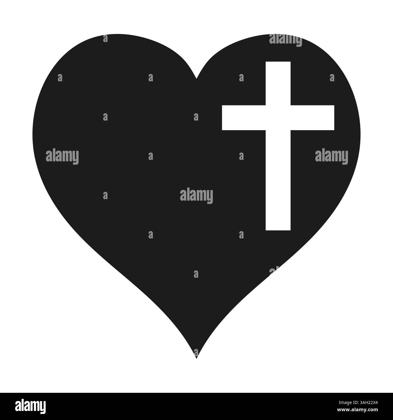 Christian Love Heart with Cross Symbol of Faith and Savior Stock Vector ...