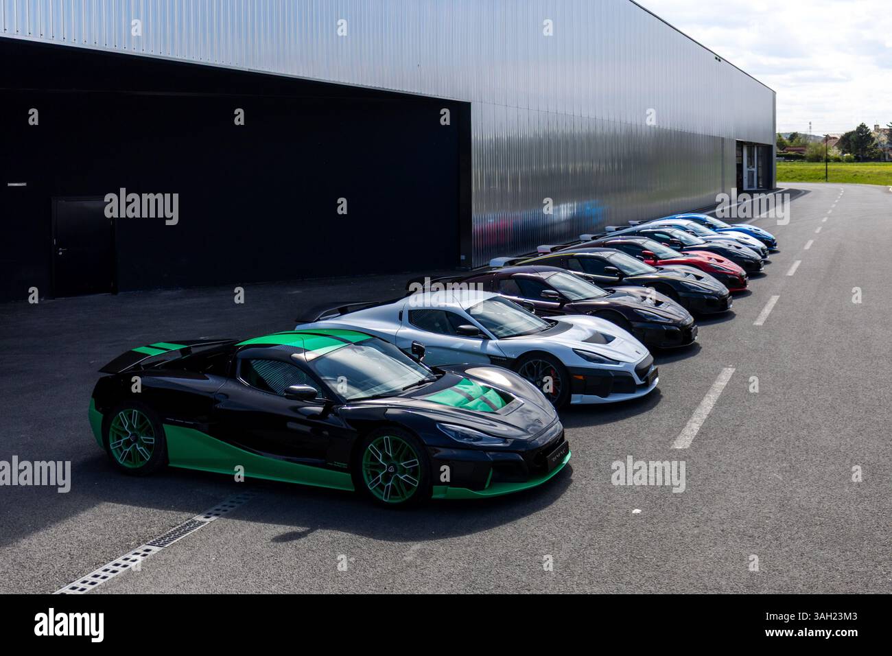 Rimac brought together eight Nevera hypercars for the first Rimac ...