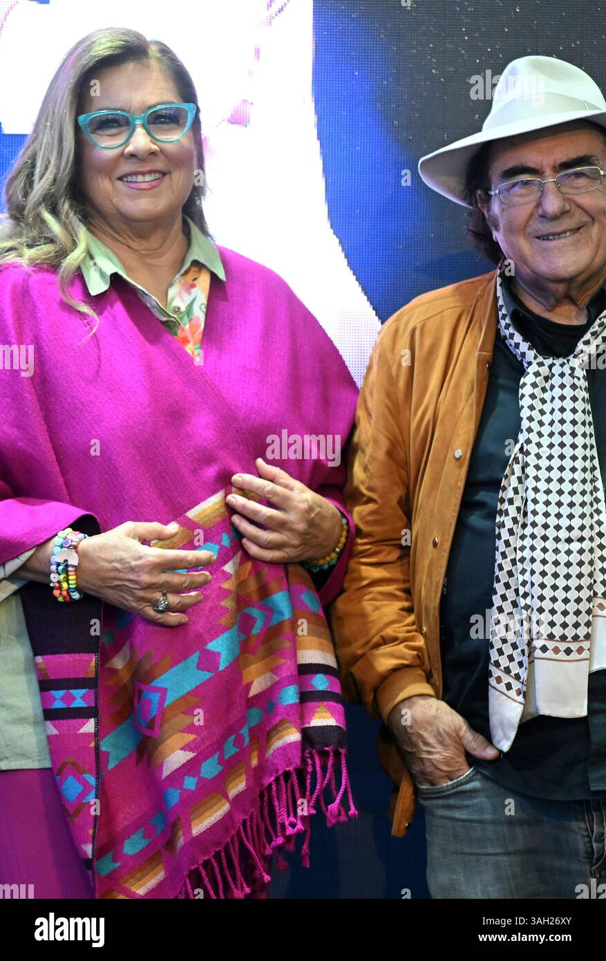 Romina Power and Al Bano during the presentation of their concert at ...
