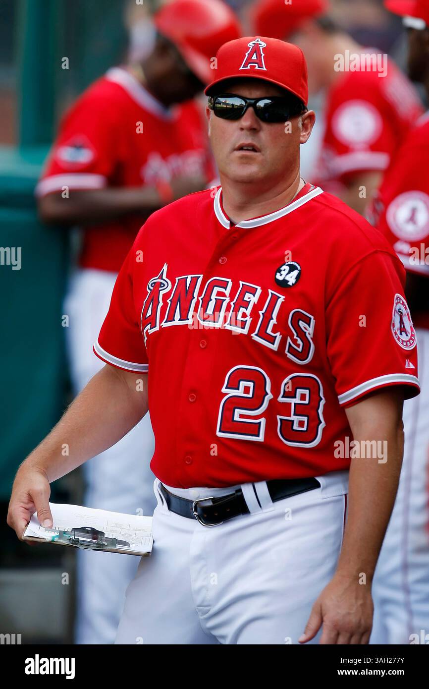 July 25, 2009, Anaheim, CA: Los Angeles Angels pitching coach Mike ...