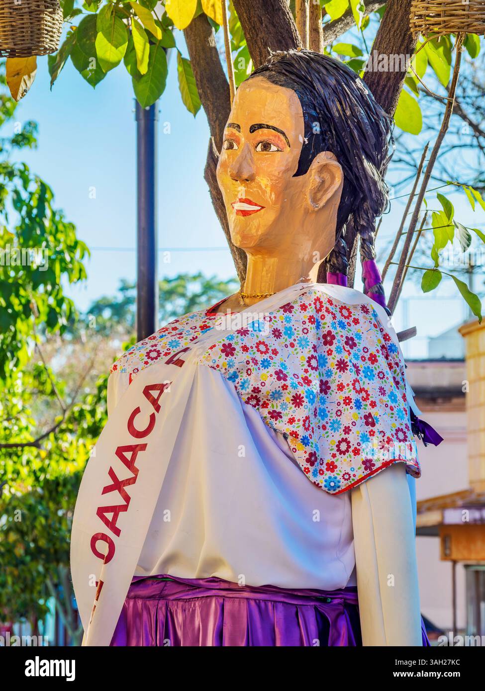 Figure in traditional clothing, Oaxaca de Juarez, Oaxaca State, Mexico ...