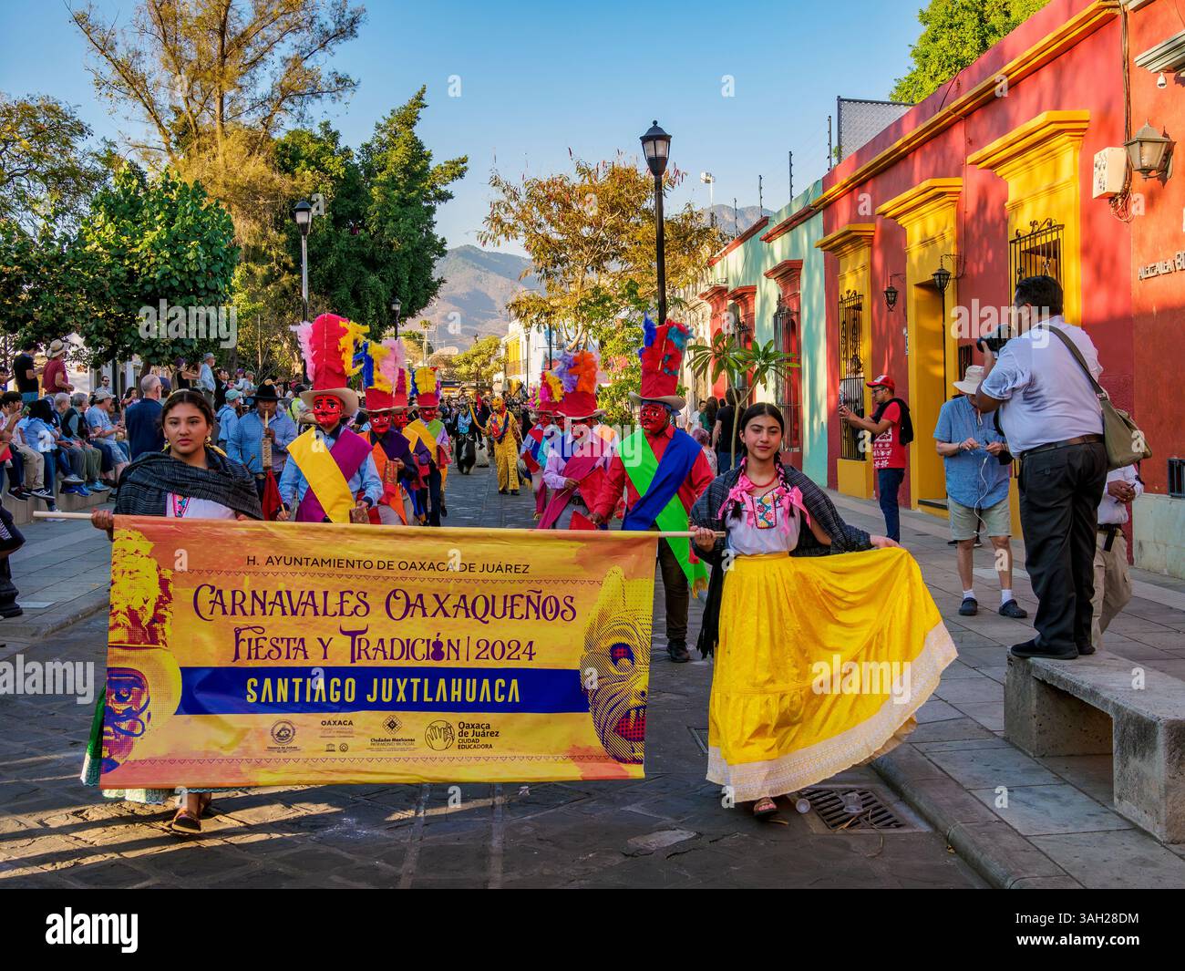 Carnival Parade at the Macedonio Alcala Street, Oaxaca de Juarez ...