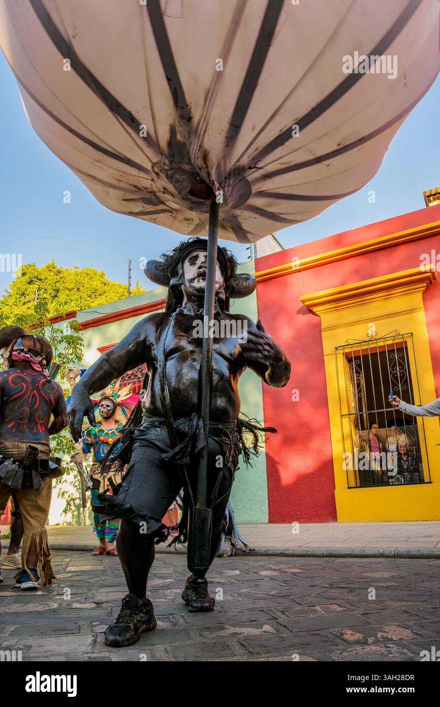 Carnival Parade at the Macedonio Alcala Street, Oaxaca de Juarez ...