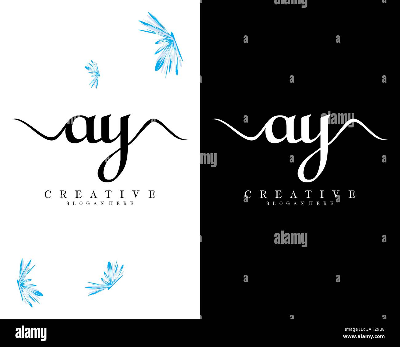 creative handwriting letter ay, ya logo design vector Stock Vector ...