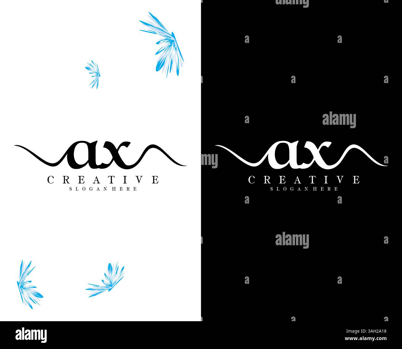 creative handwriting letter ax, xa logo design vector Stock Vector ...
