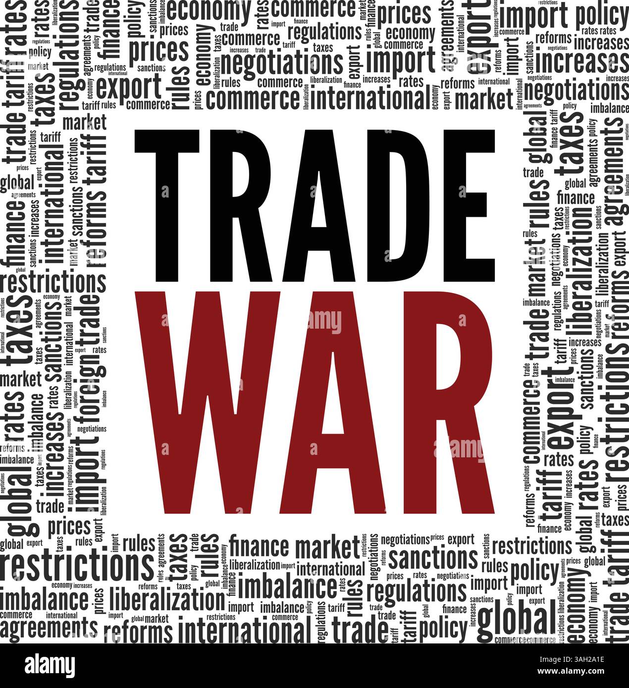 Trade War word cloud conceptual design isolated on white background ...