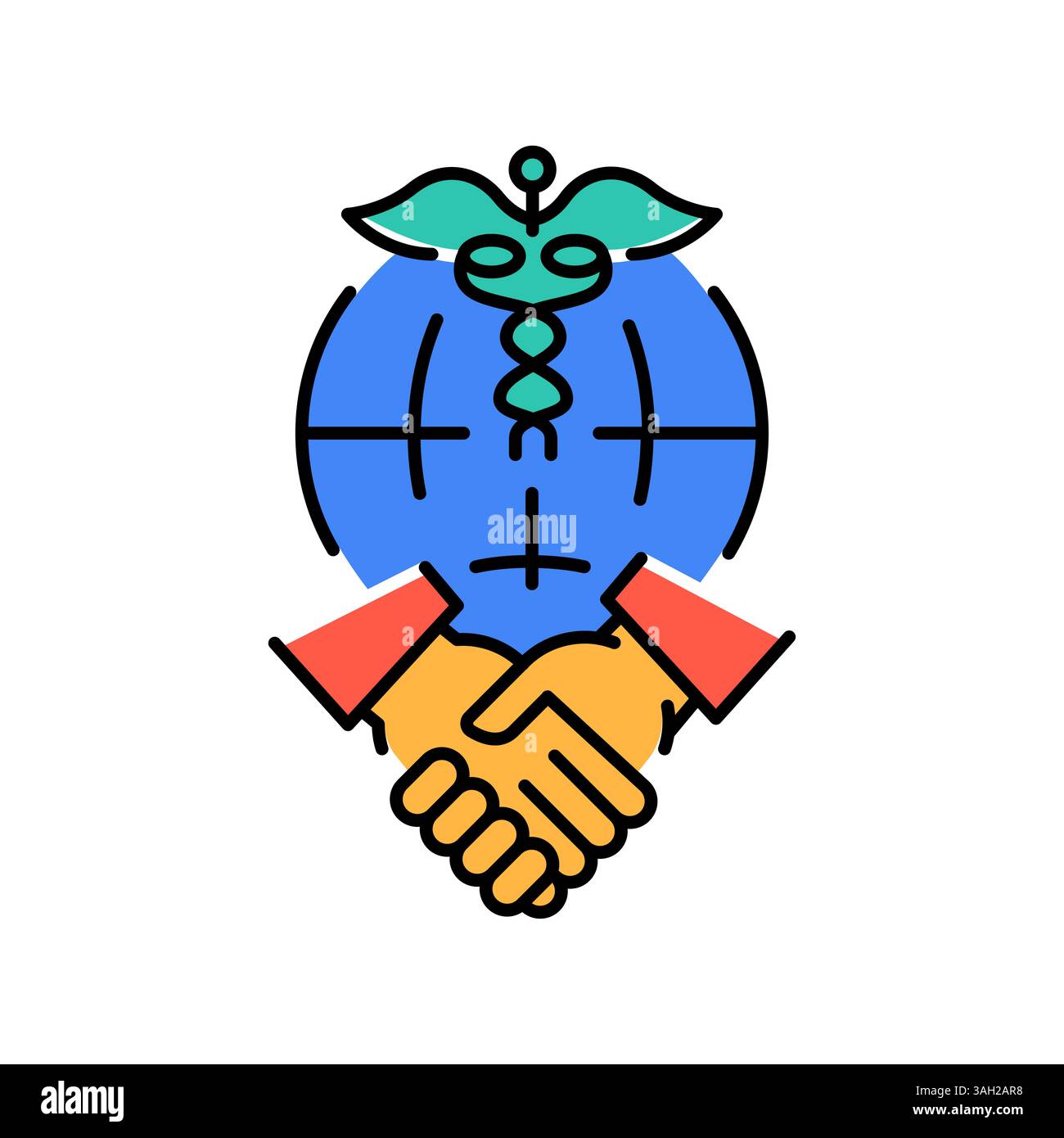 international cooperation color flat icon for digital and print ...