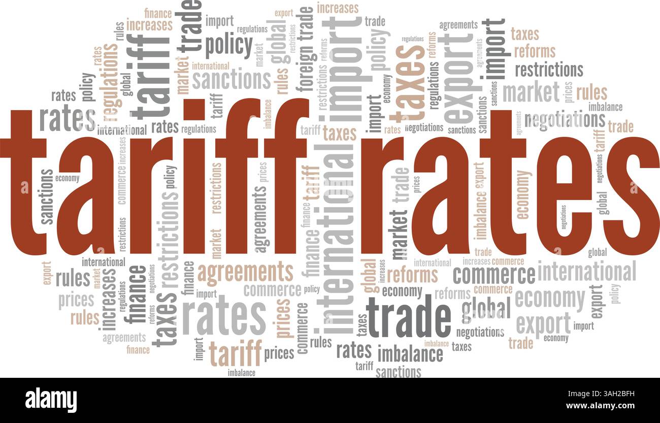 Tariff Rates word cloud conceptual design isolated on white background ...