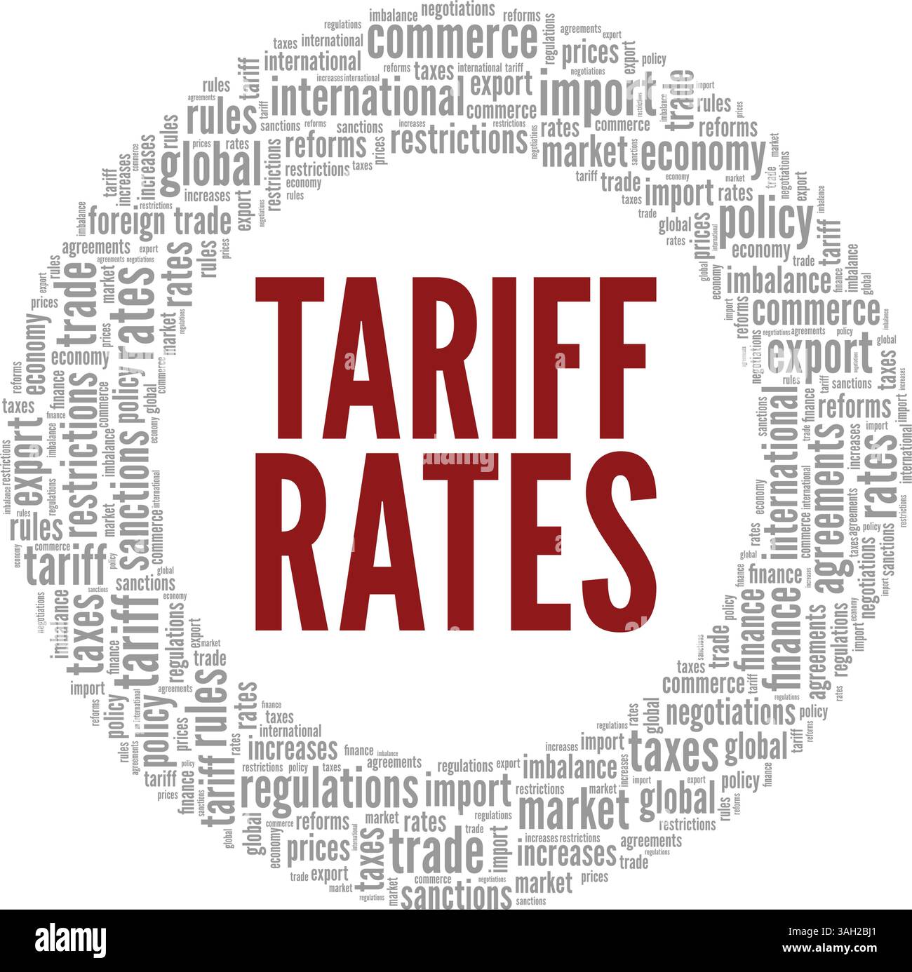 Tariff Rates word cloud conceptual design isolated on white background ...