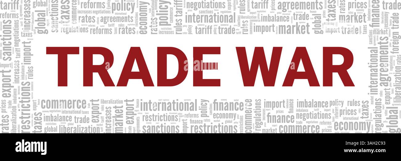 Trade War word cloud conceptual design isolated on white background ...