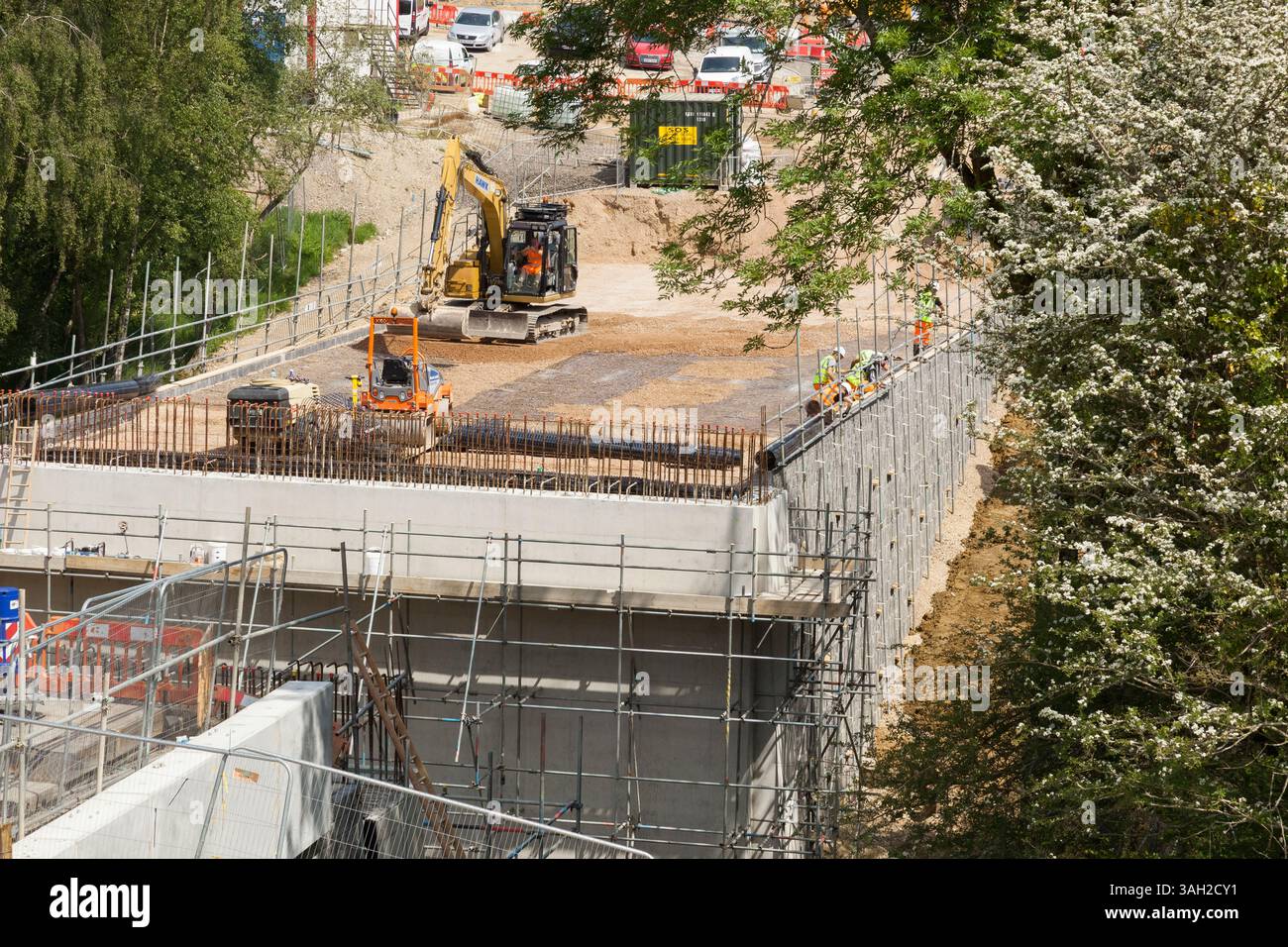 A heavy-lift Baldwins crane lifting concrete beams into place on a new ...