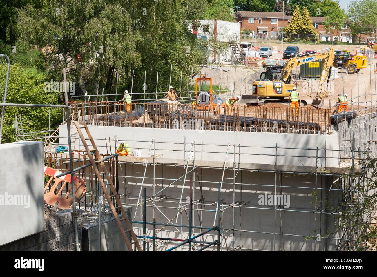 A heavy-lift Baldwins crane lifting concrete beams into place on a new ...