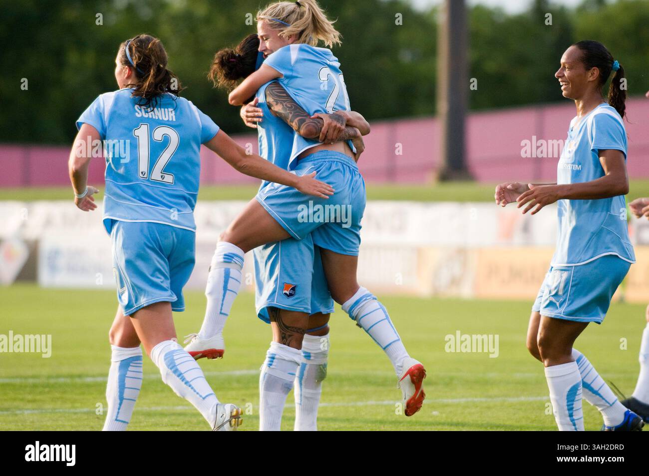 July 15 2009: Sky Blue's Kacey White (20) celebrates after scoring a ...