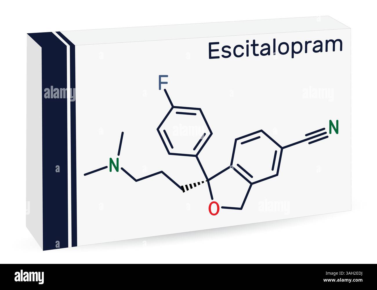 Escitalopram, S -citalopram molecule. Antidepressant medication ...