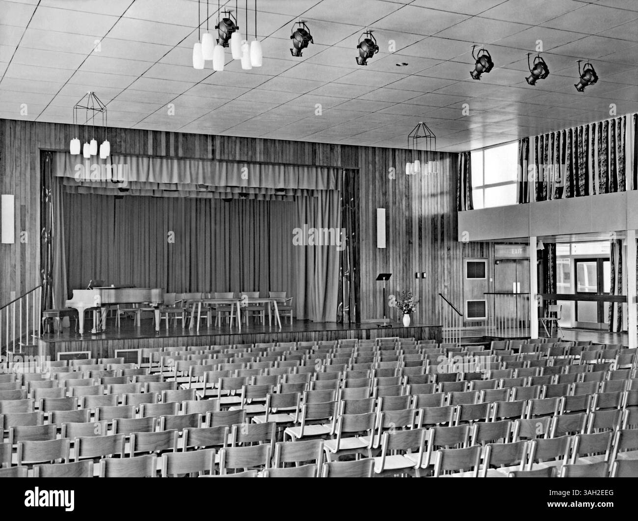 Old assembly hall built Black and White Stock Photos & Images - Alamy