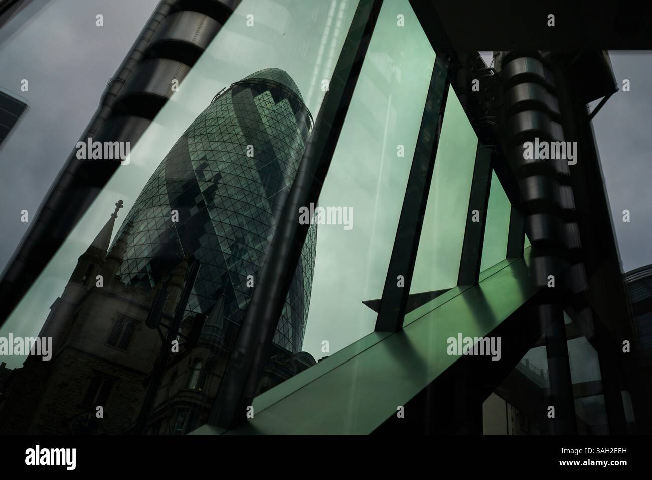 St Mary Axe building, commonly known as The Gherkin, stands in the ...