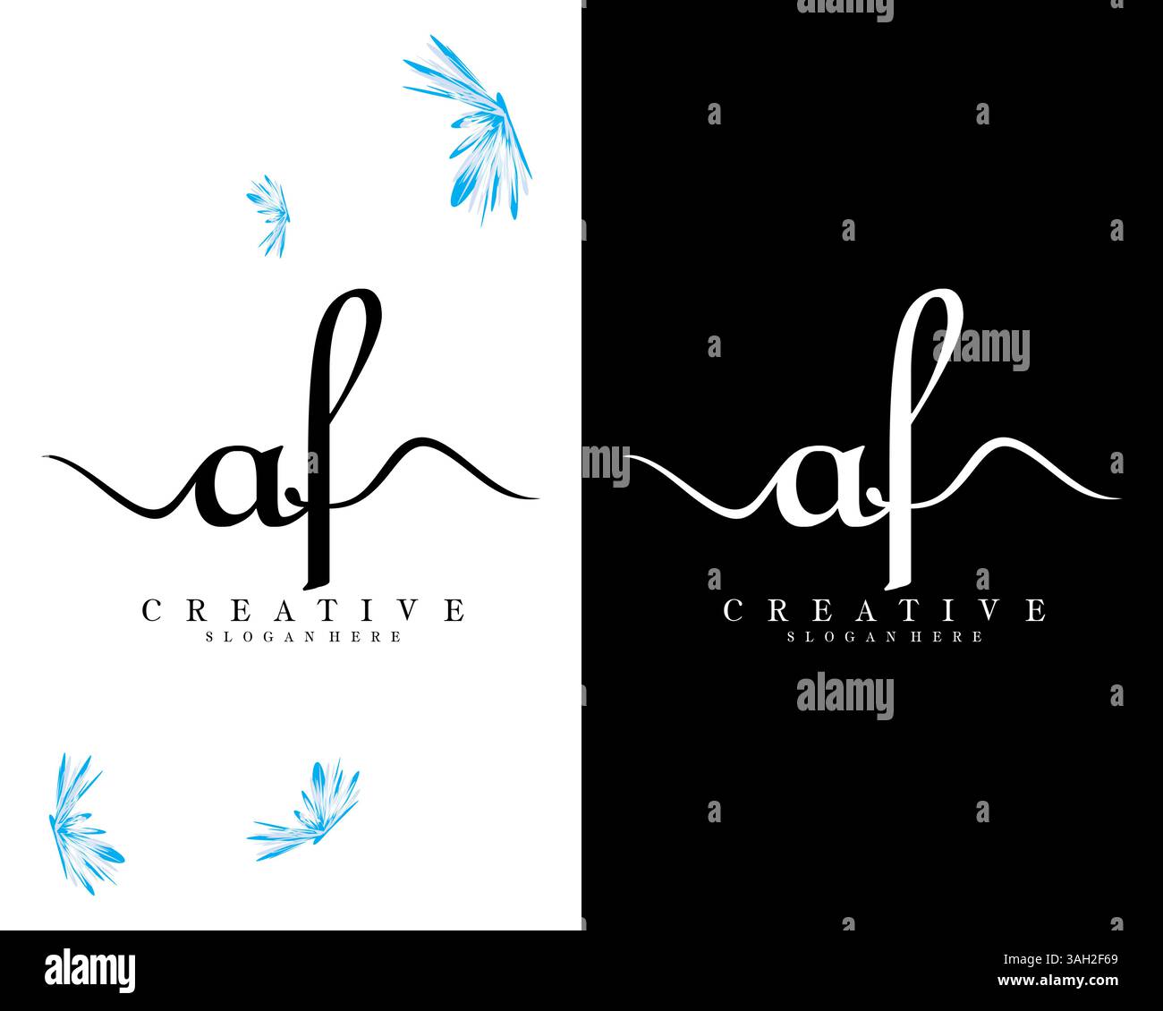 creative handwriting letter af, fa logo design vector Stock Vector ...