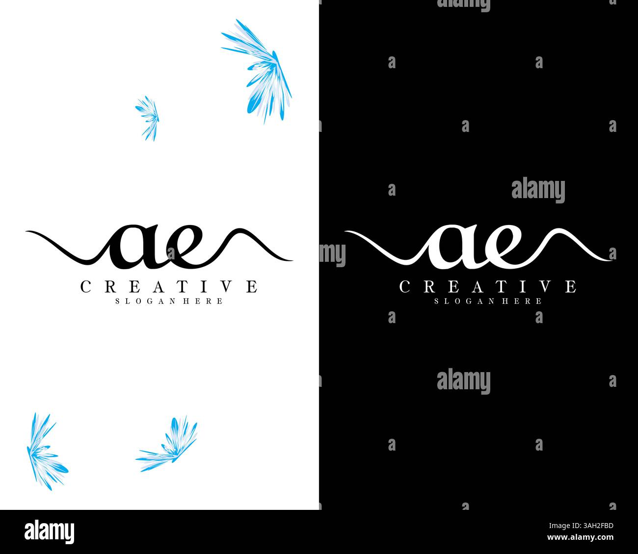 creative handwriting letter ae, ea logo design vector Stock Vector ...