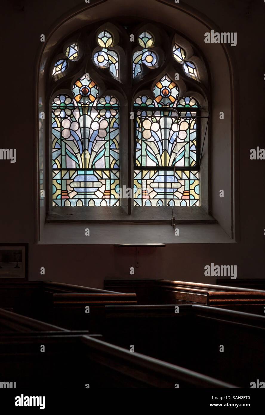 Windsor, UK - Apr 03, 2025 - View of Glass stained windows inside of ...
