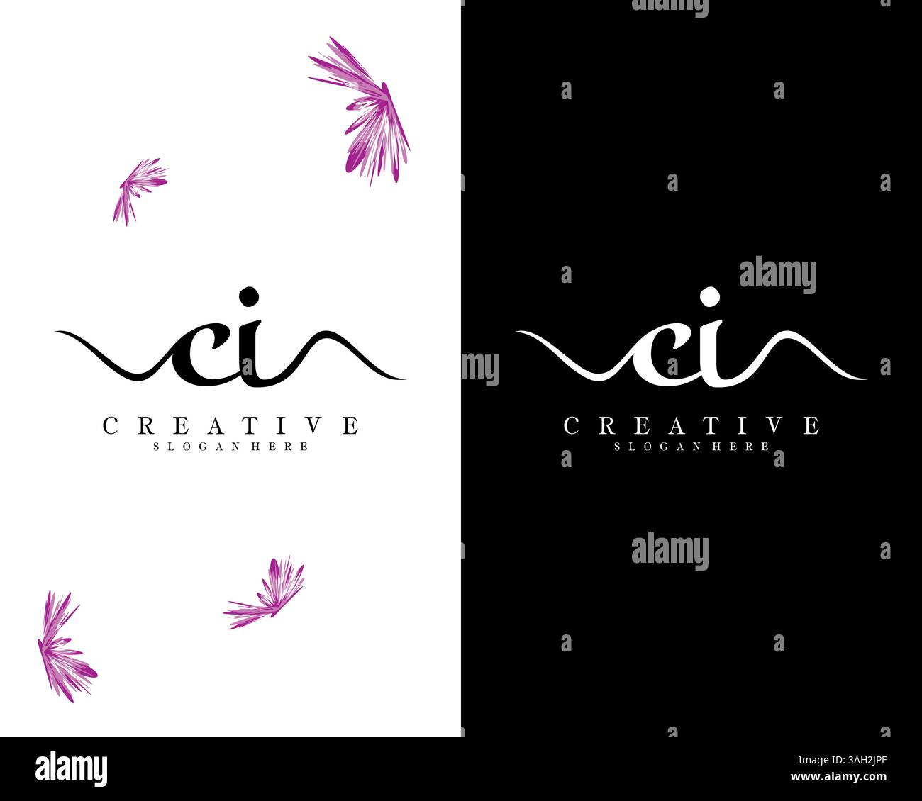 creative letter CI, IC logo design vector Stock Vector Image & Art - Alamy