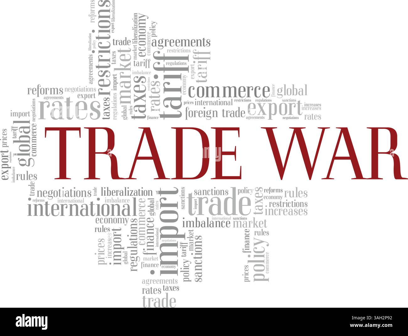 Trade War word cloud conceptual design isolated on white background ...