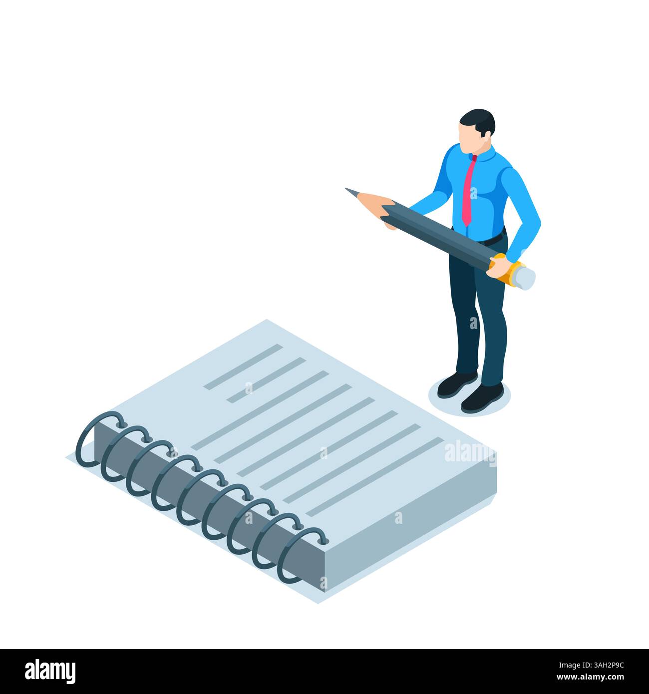 Male hand writing on diary Stock Vector Images - Alamy