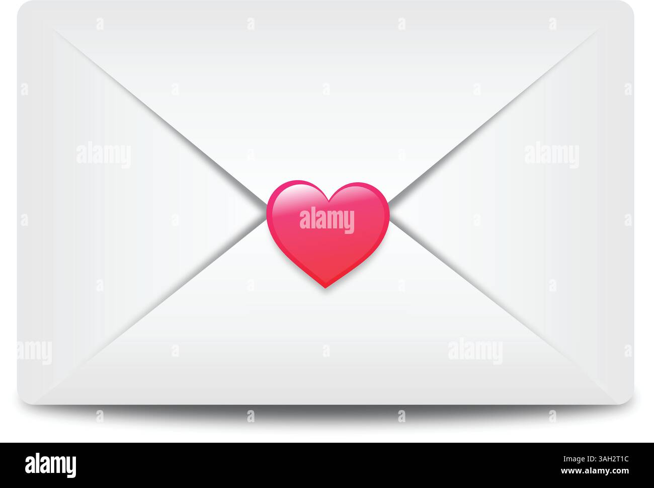Envelope sealed with heart, envelope object design Stock Vector Image ...