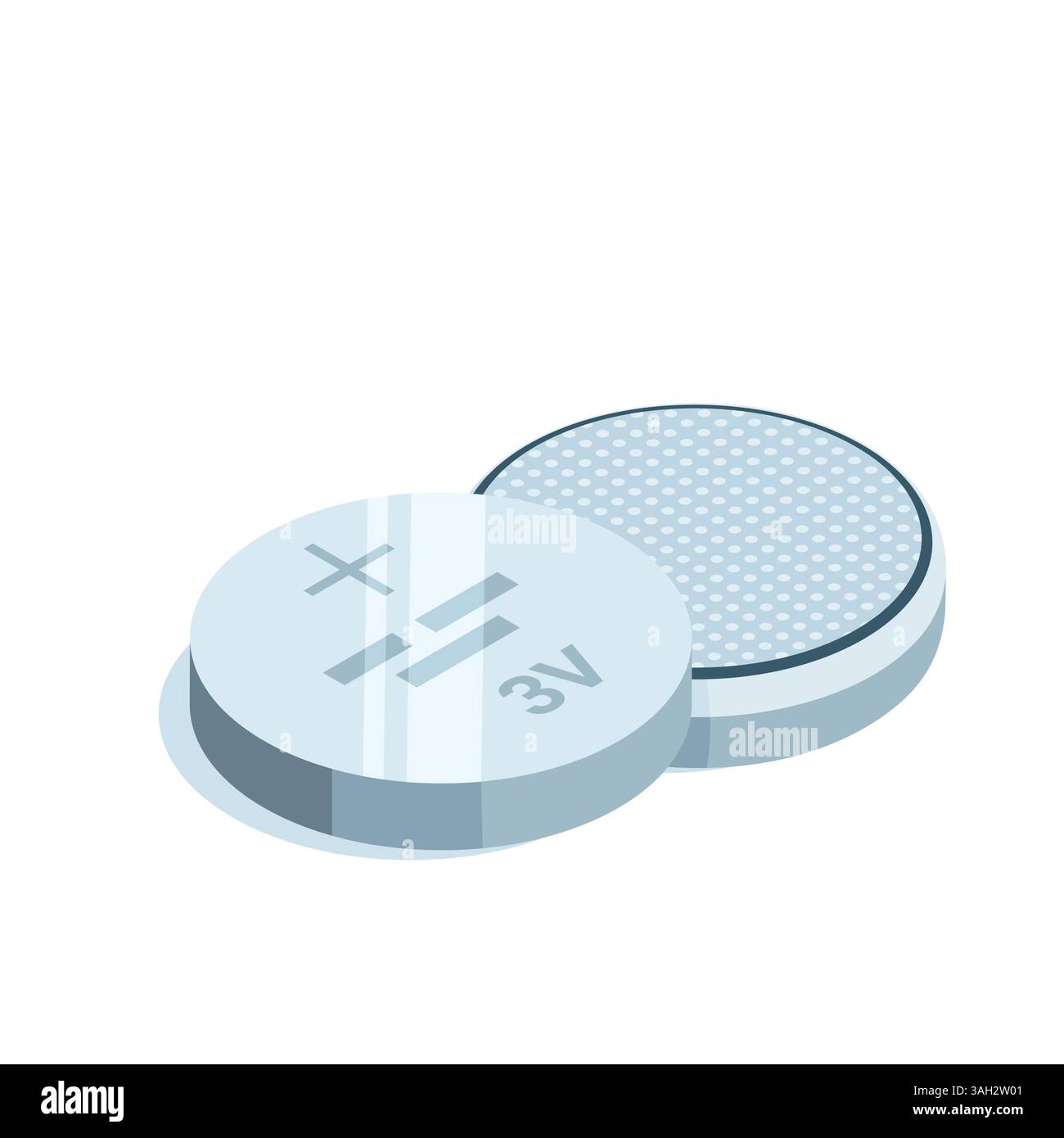 isometric tablet batteries in color on a white background, mini power ...