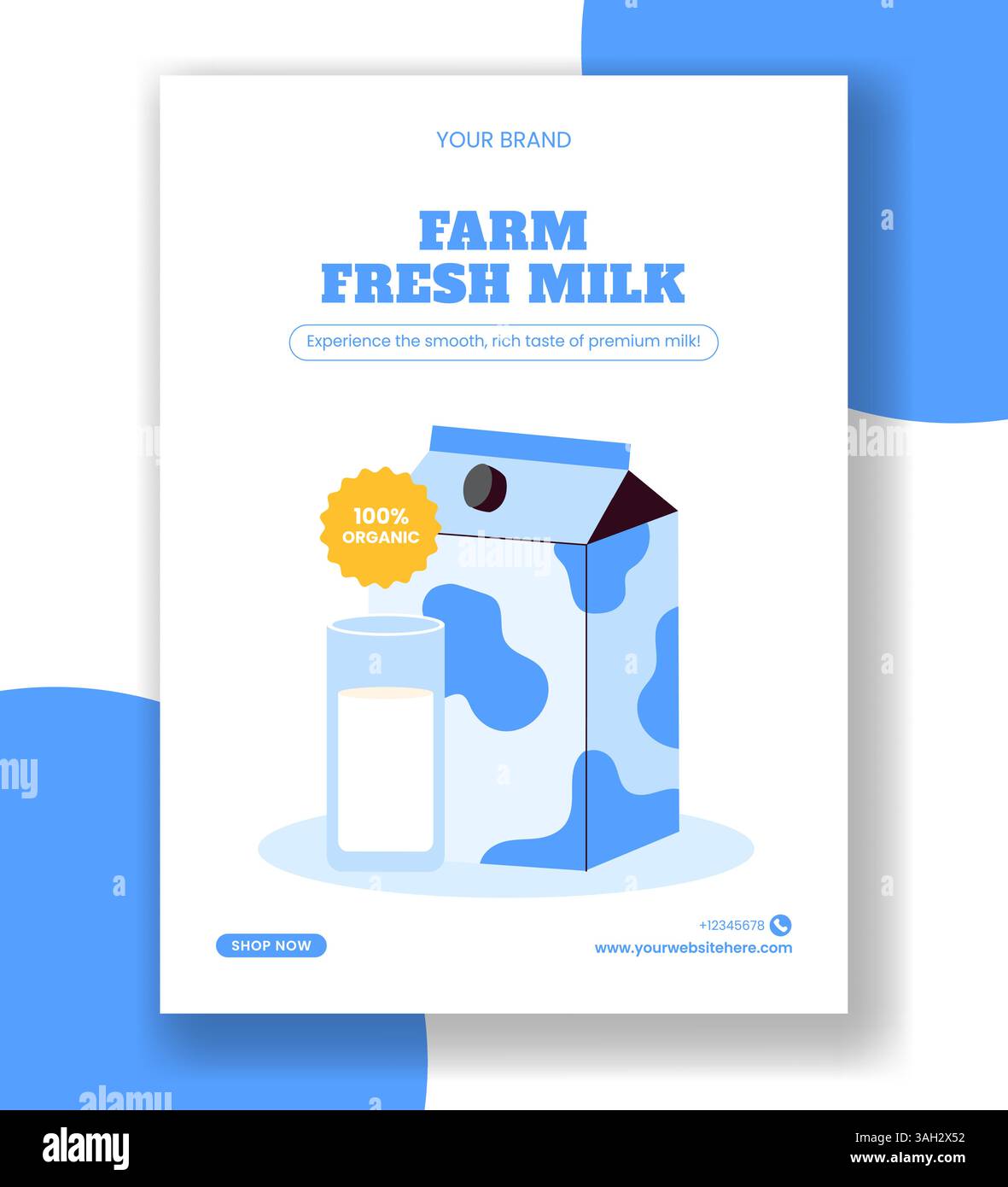 Design Vertical Poster Template with Cartoon Milk Theme for World Milk ...