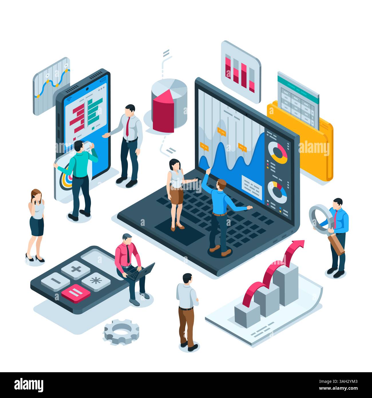 Analysis statistical data smartphone Stock Vector Images - Alamy
