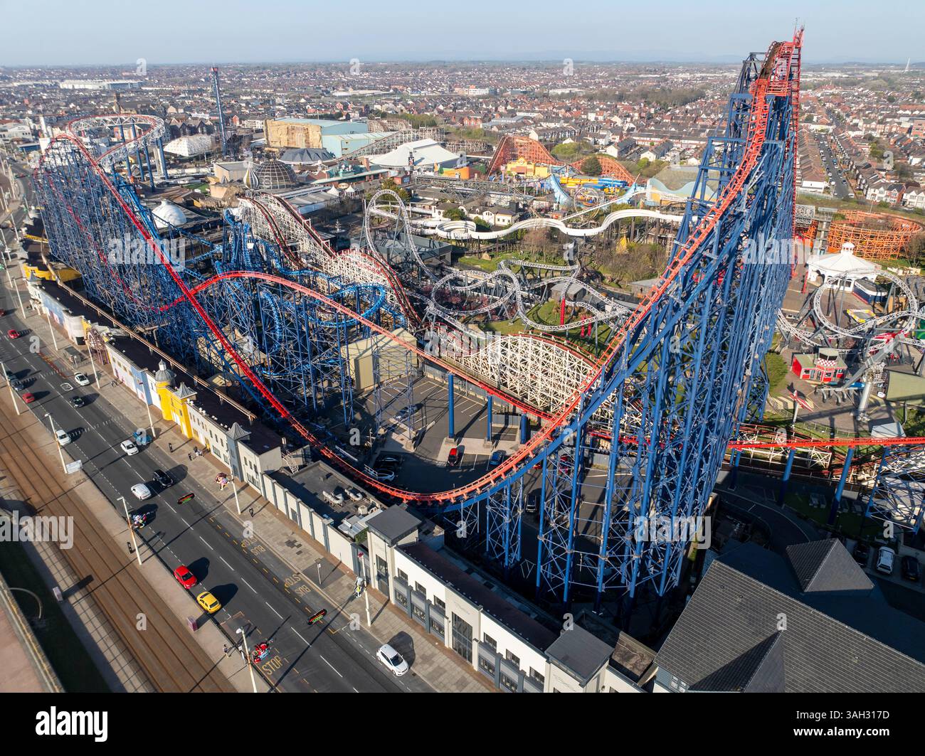 Aerial image of Blackpool Pleasure Beach Stock Photo - Alamy