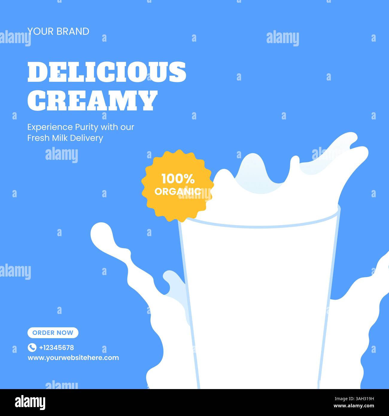 Hand Drawn Milk Theme Illustration for Social Media Template on World ...