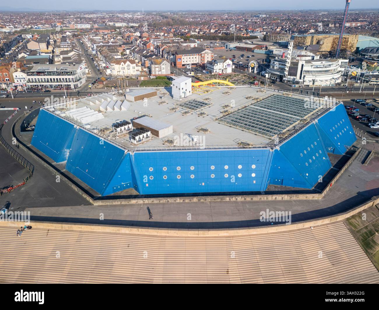 Aerial image of the Sandcastle Water Park in Blackpool UK Stock Photo ...