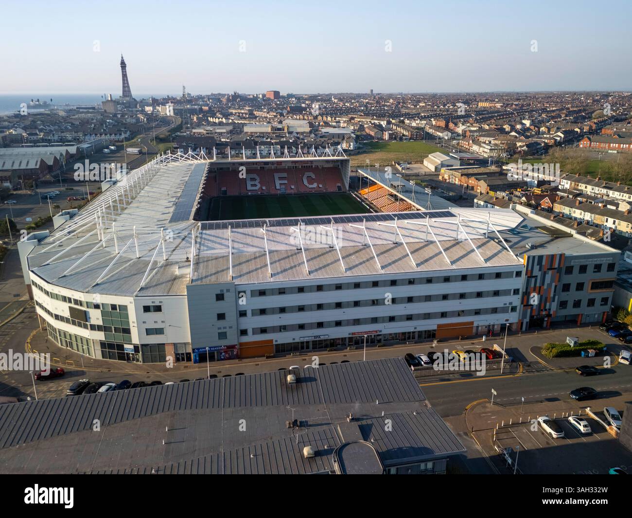 Aerial image of Blackpool FC stadium Stock Photo - Alamy