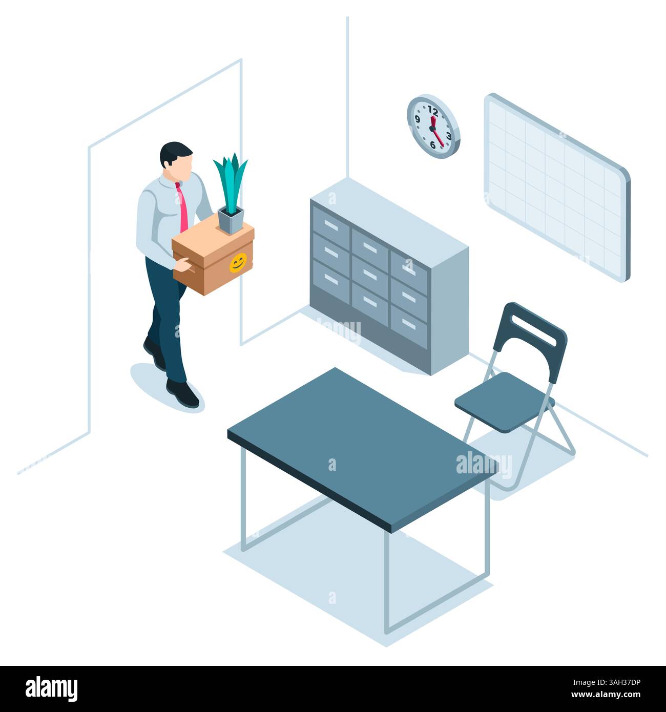 Isometric office move background Stock Vector Images - Alamy