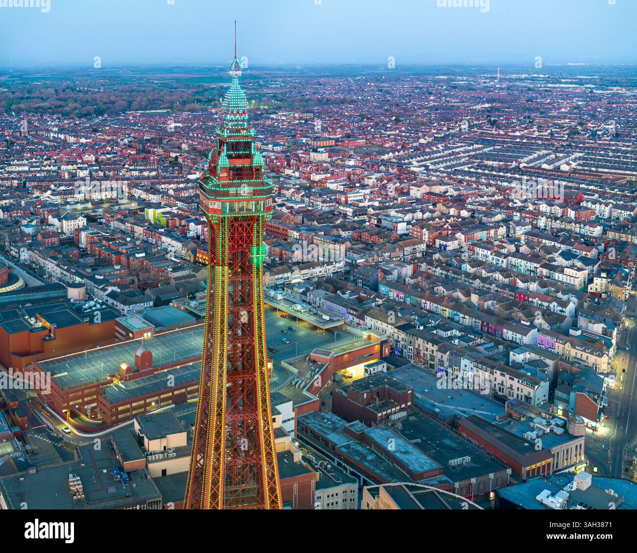 Image of Blackpool Townscape featuring the Blackpool Tower Stock Photo ...