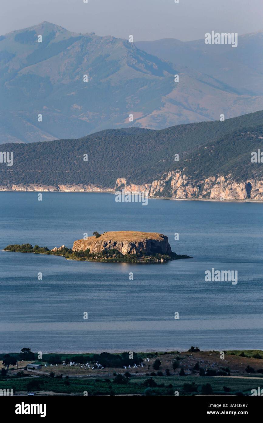 Island of Mal Grad Small Town in Prespa lake, Albania The island of Mal ...