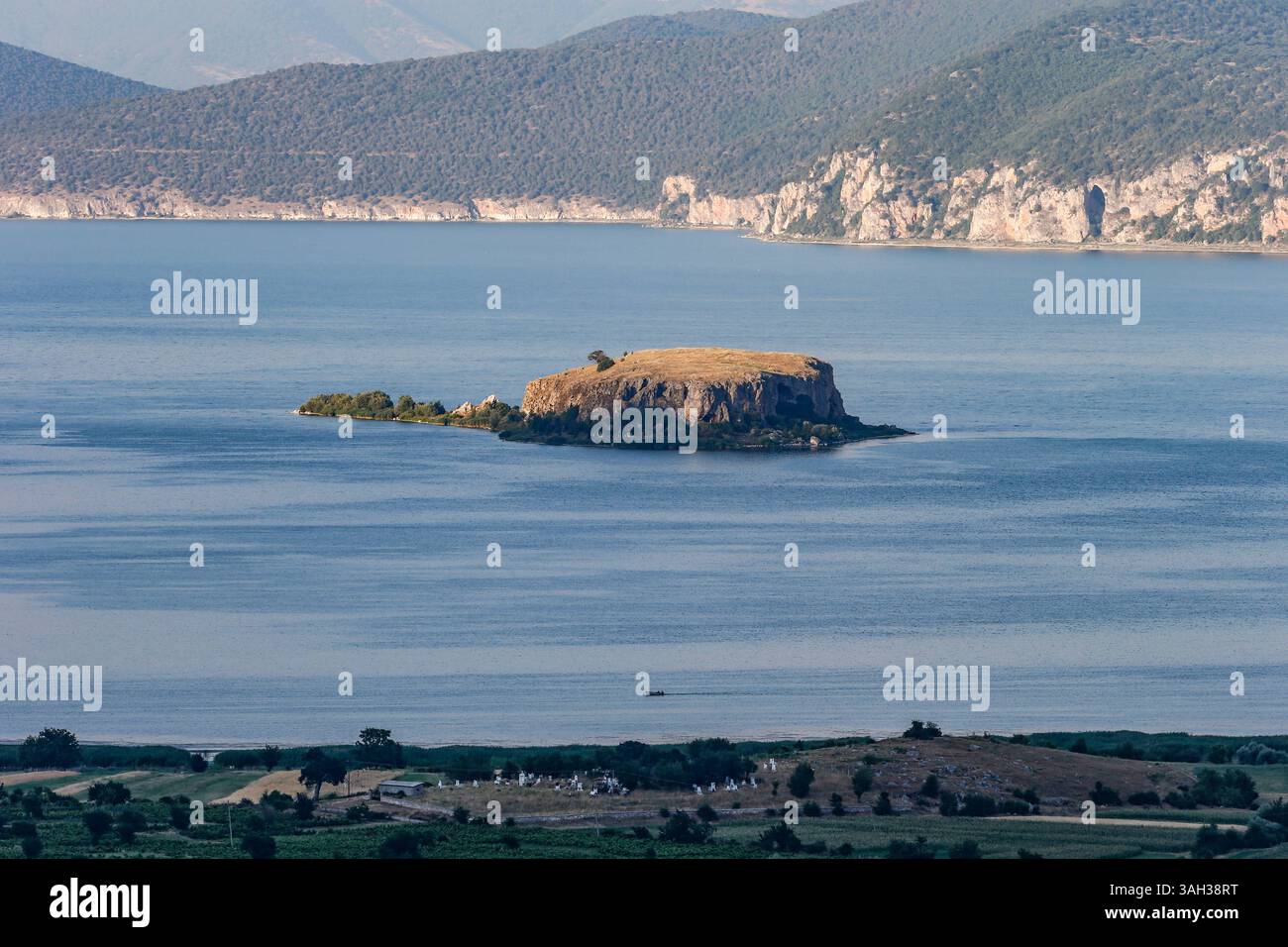 Island of Mal Grad Small Town in Prespa lake, Albania The island of Mal ...