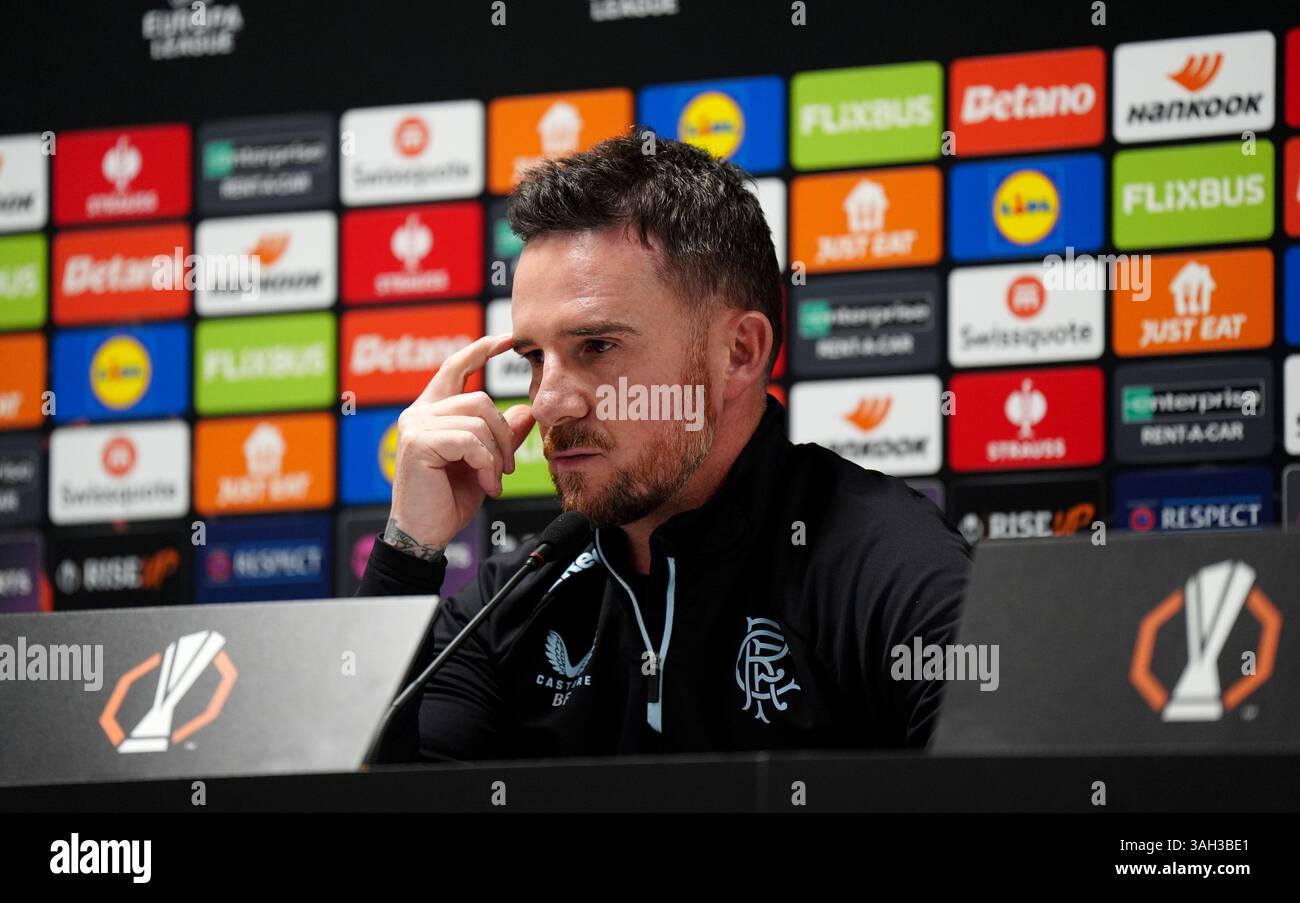 Rangers interim manager Barry Ferguson during a press conference at ...