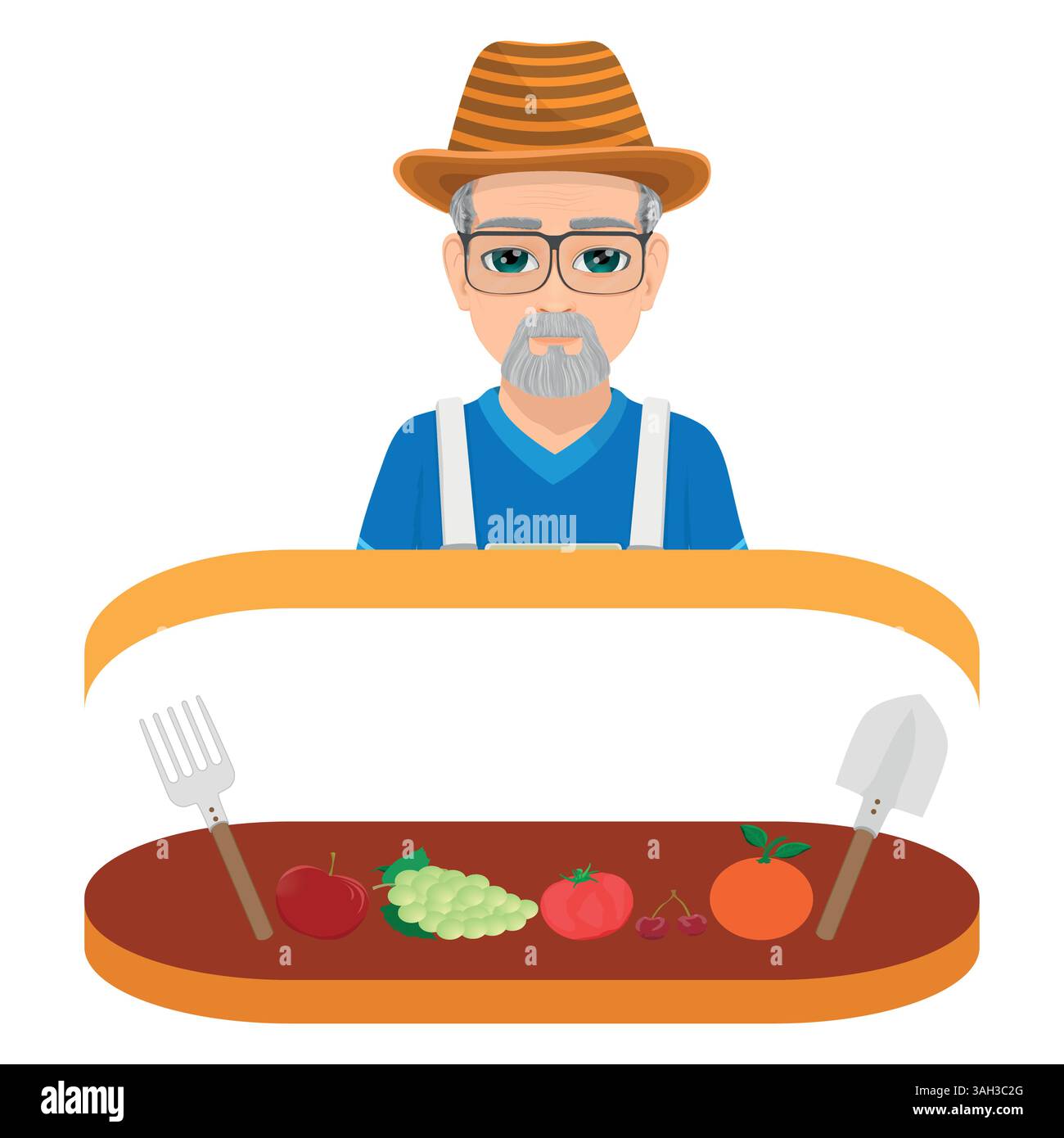 old and charismatic male farmer Stock Vector Image & Art - Alamy