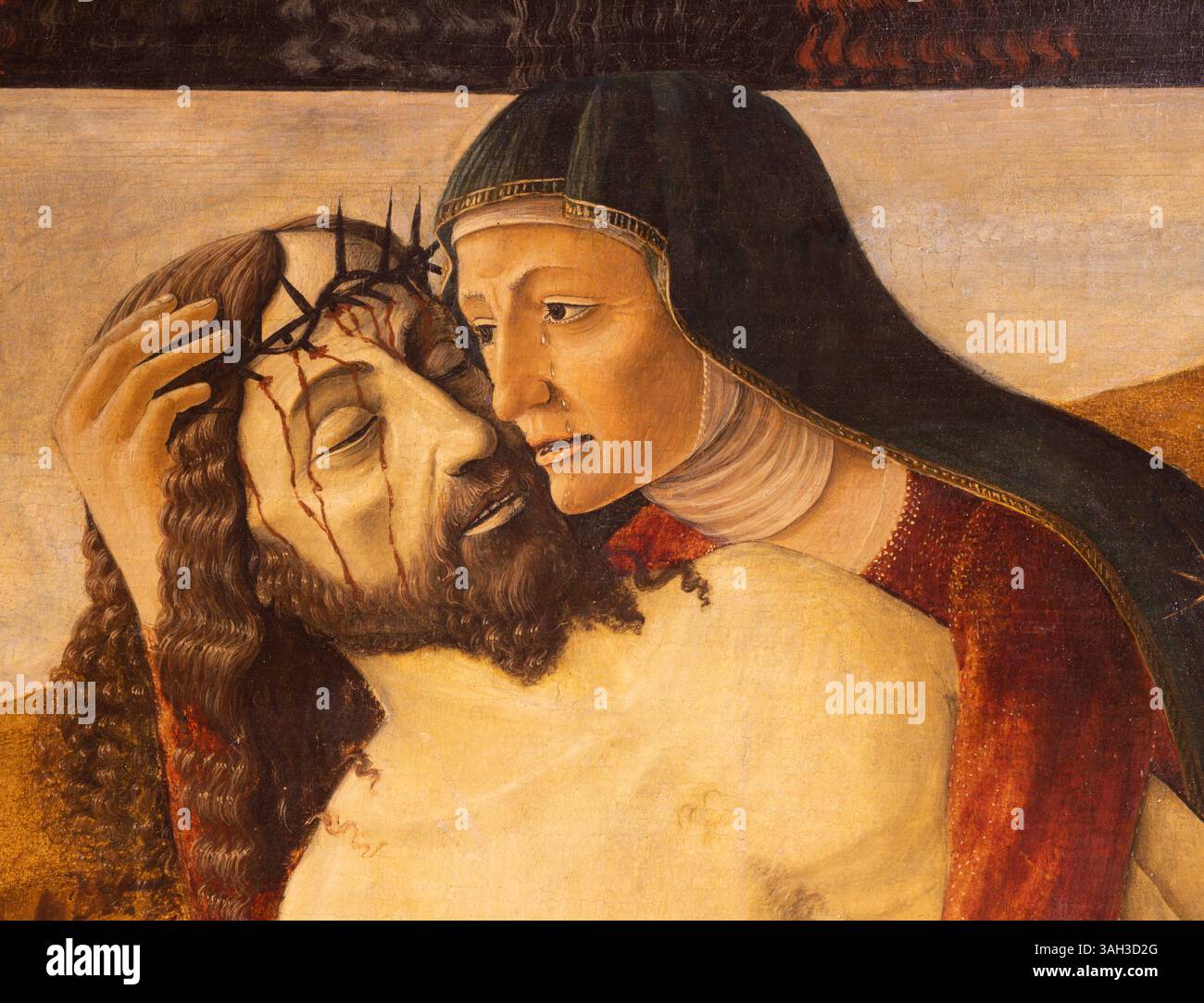 PISTOIA, ITALY - MARCH 16, 2025: The detail of medieval painting of ...