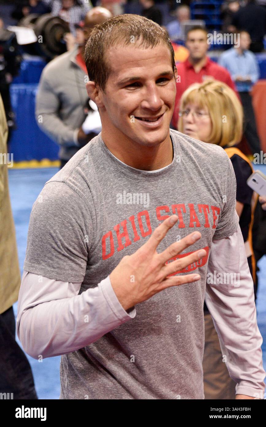 March 21, 2015 - St. Louis, Missouri, U.S. - LOGAN STIEBER holds up ...