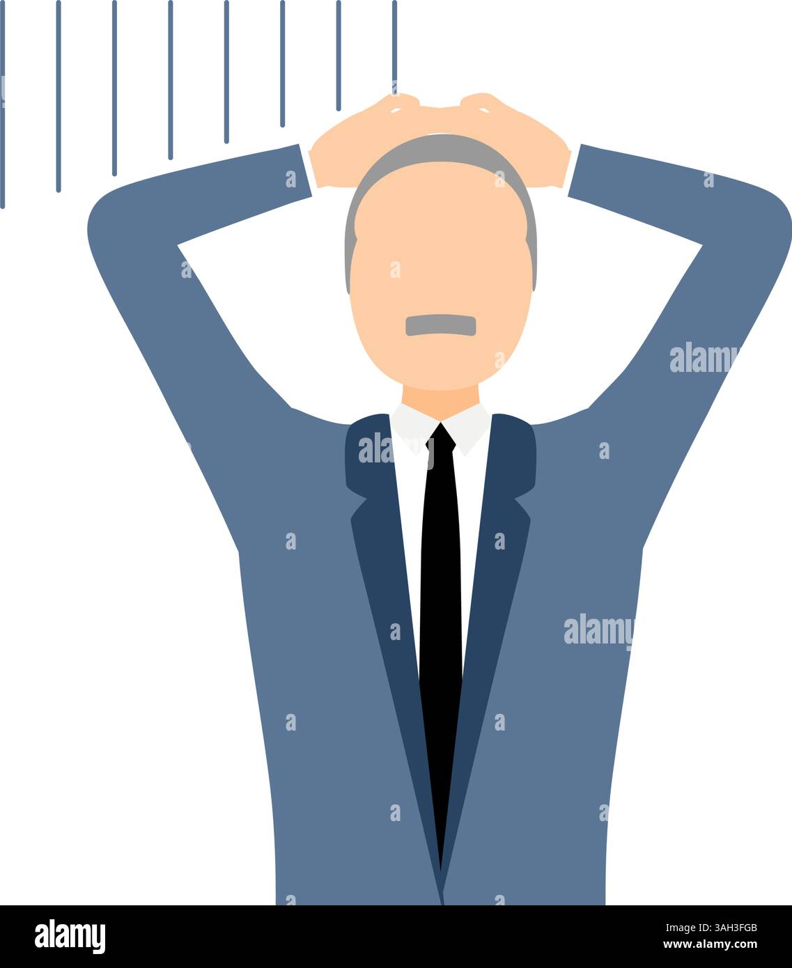 Simple illustration of businessman in business suit worry with one's ...