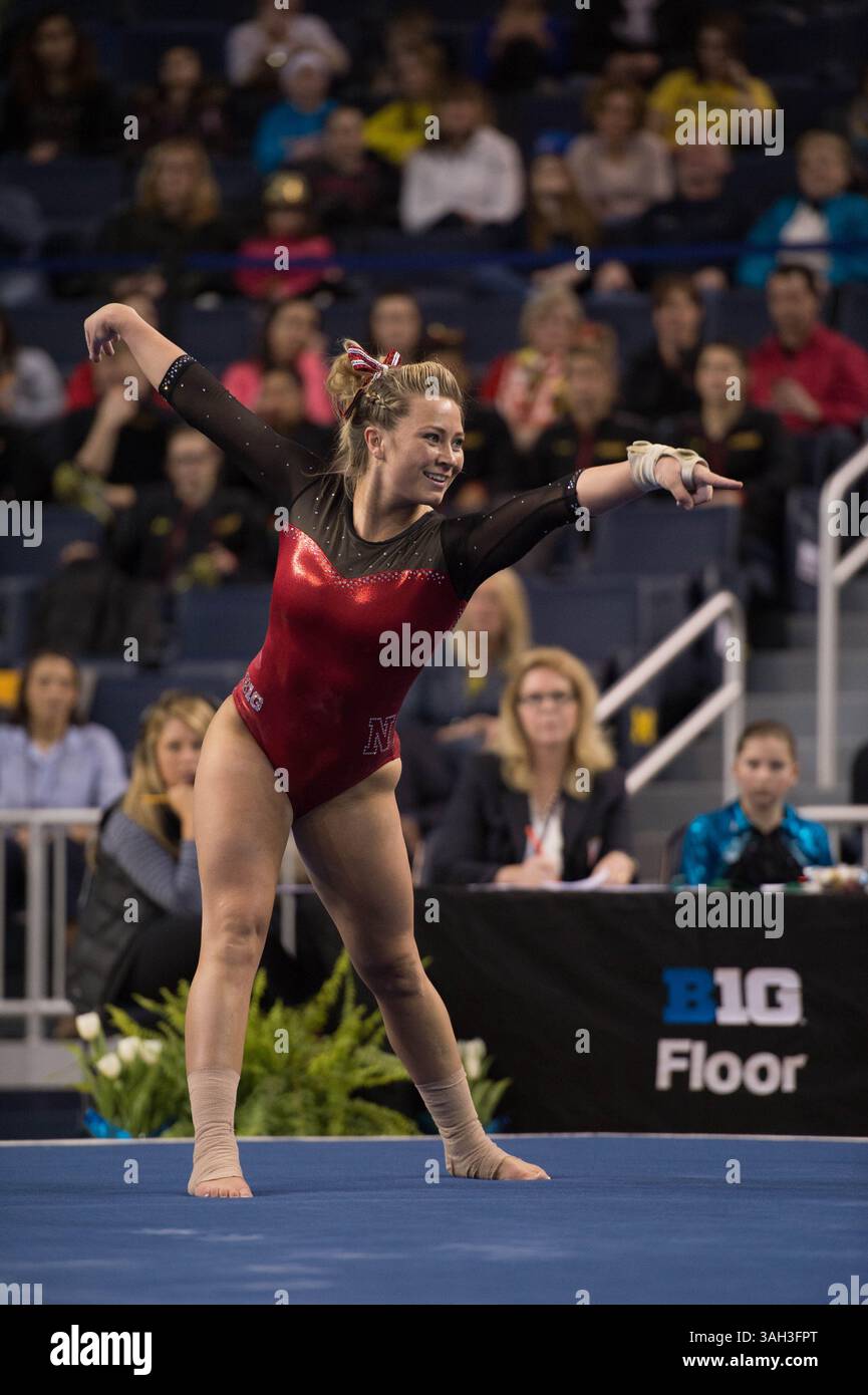 March 21, 2015 - University of Nebraska gymnast Desire' Stephens poses ...