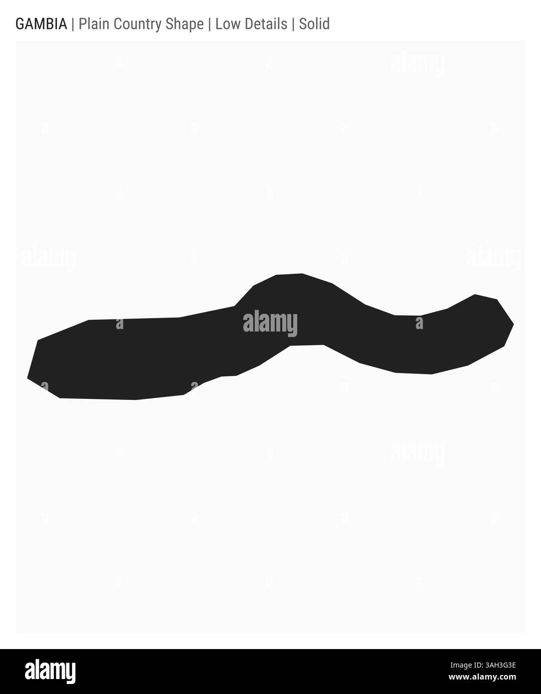 Gambia plain country map. Low details. Solid style. Shape of Gambia. Vector illustration Stock ...