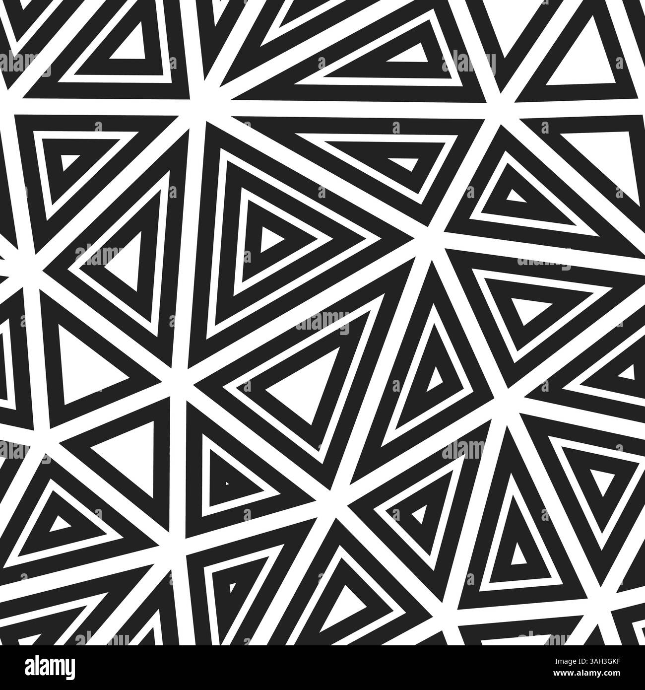 Geometric Pattern Big Triangles Size Multiple Repeated Inner Triangles Black And White Style