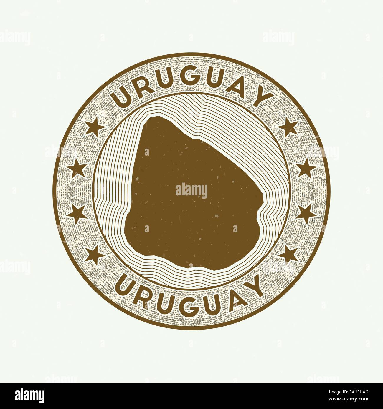 Uruguay round badge vector. Country round stamp with shape of Uruguay ...